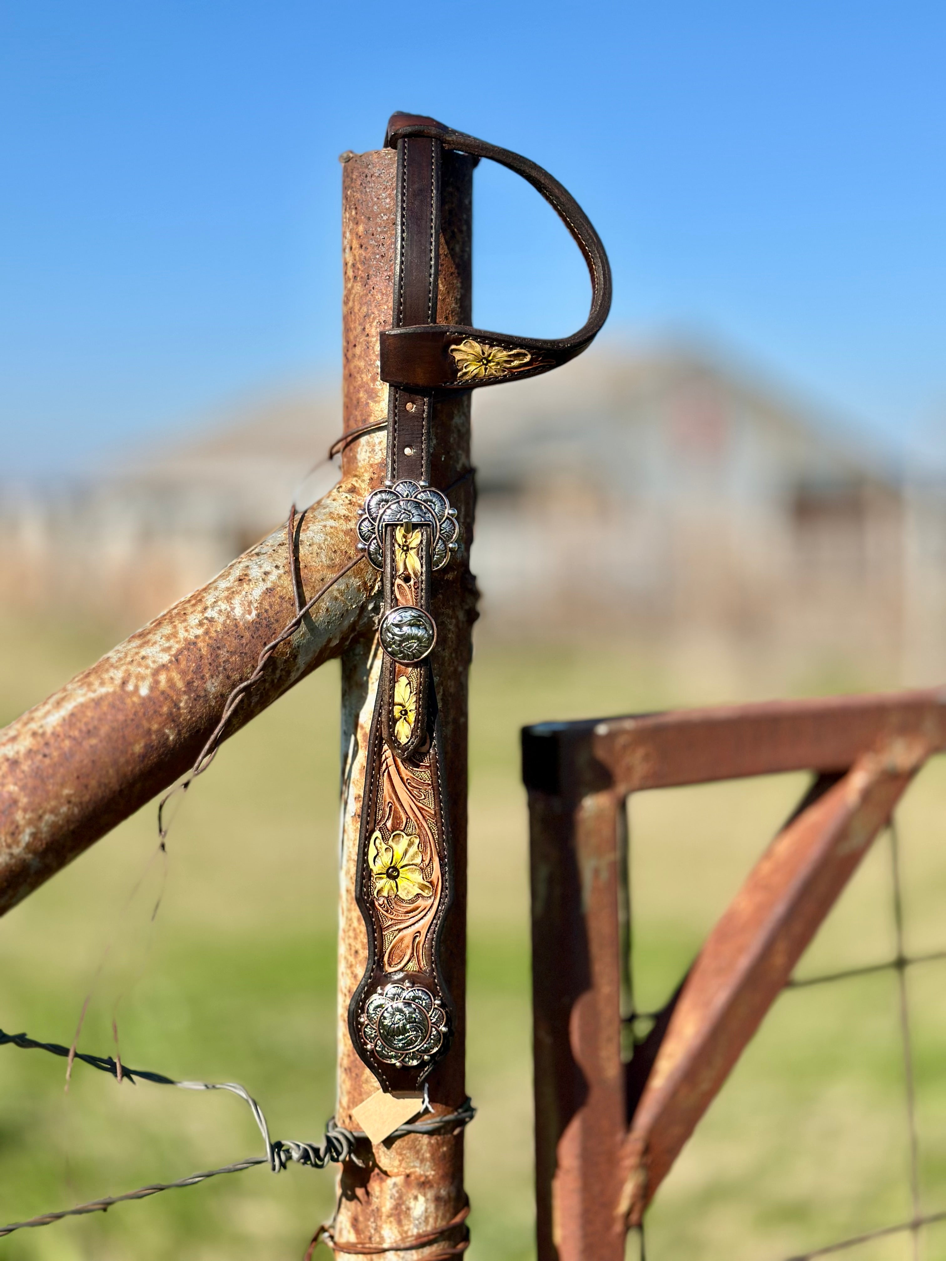 Tooled Slide Ear Headstall – Randall Leather Designs