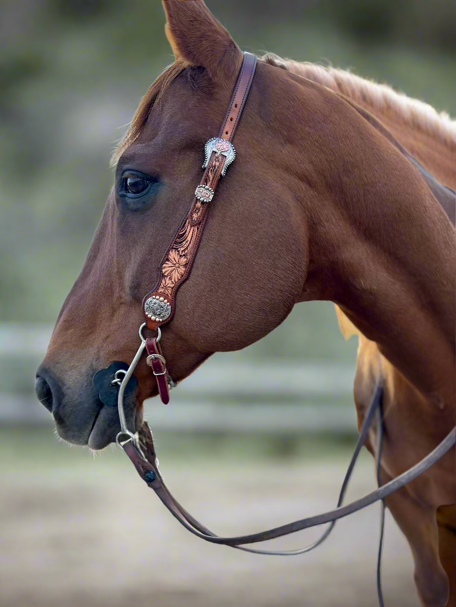 Slide Ear Head Stall – Randall Leather Designs
