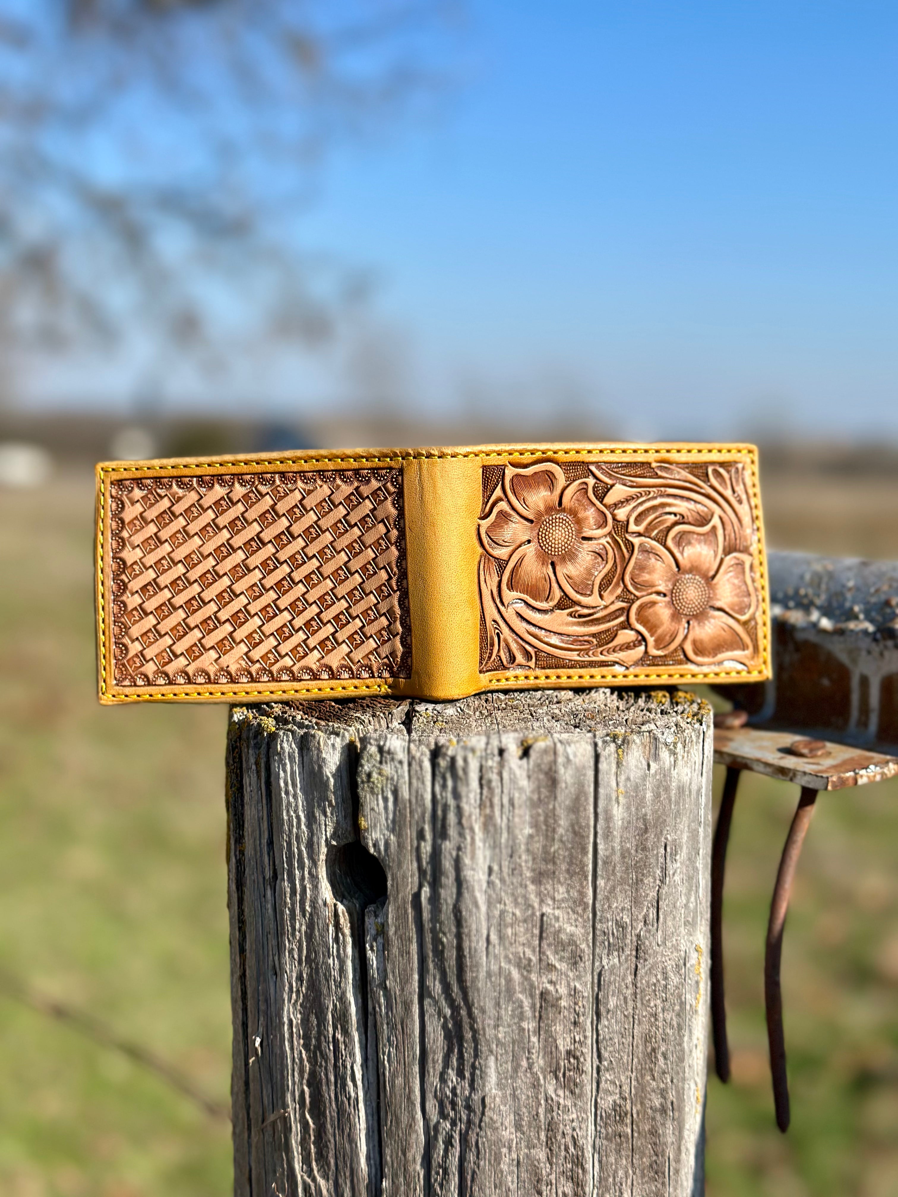 Wallet(Trucker Girl Basket Stamp) – Randall Leather Designs